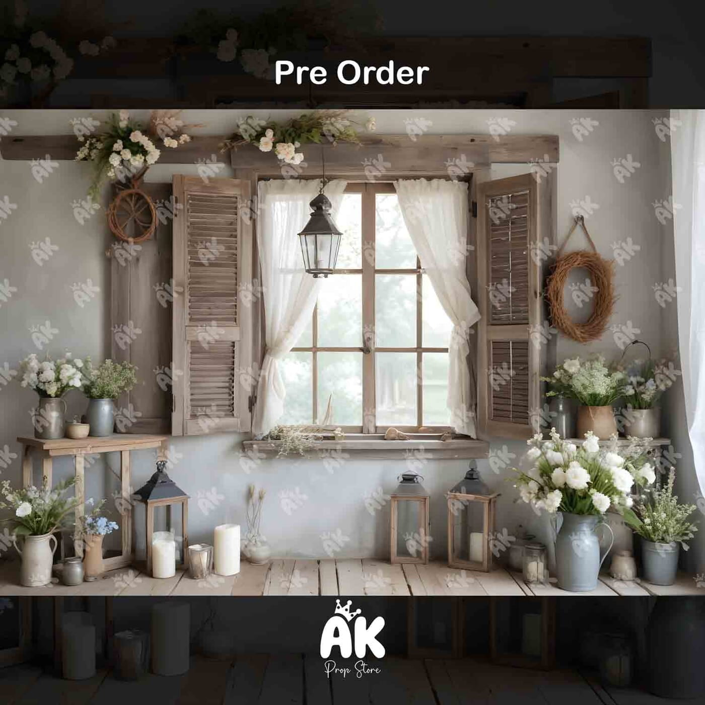 Chic Window View 5×7 ft Fabric Backdrop | Baby & Toddler Studio Theme