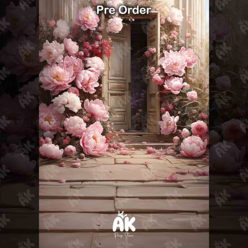 Fabric Portrait Backdrop - Pink Blooms