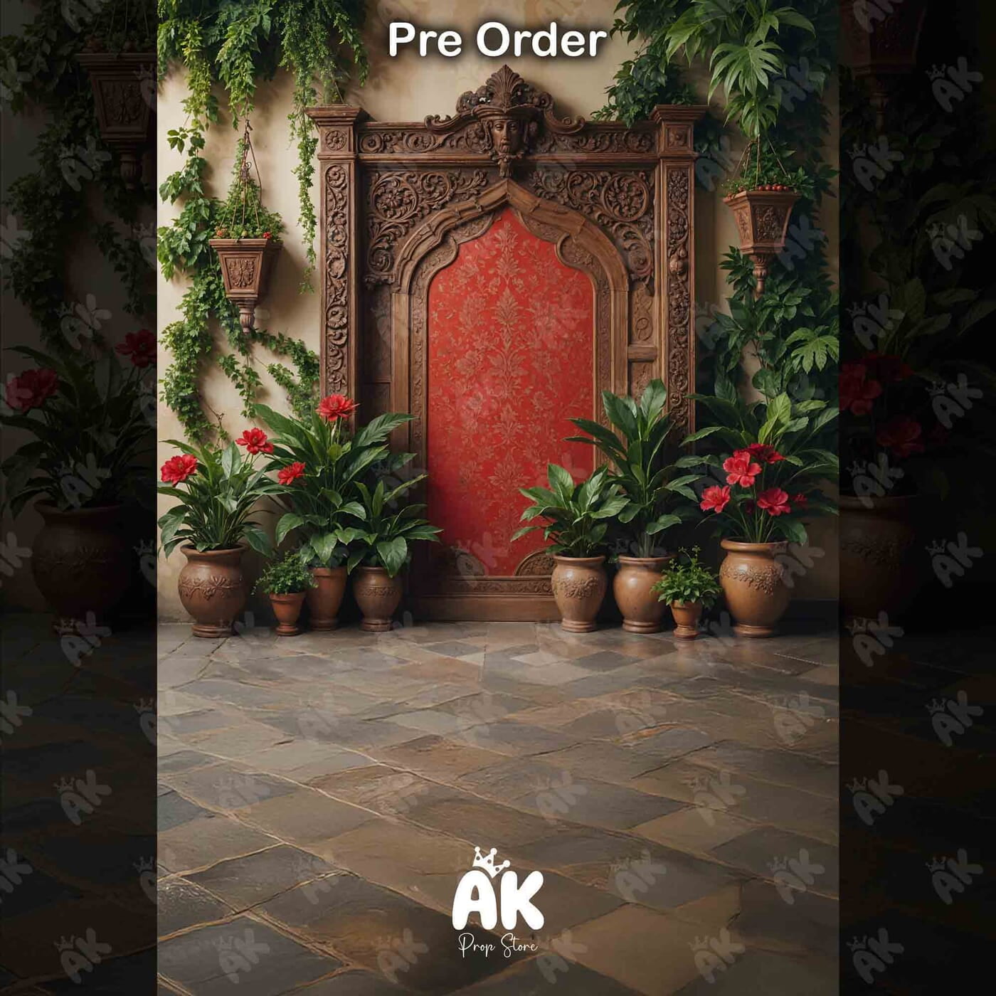 Fabric Portrait Backdrop - Crimson Corner