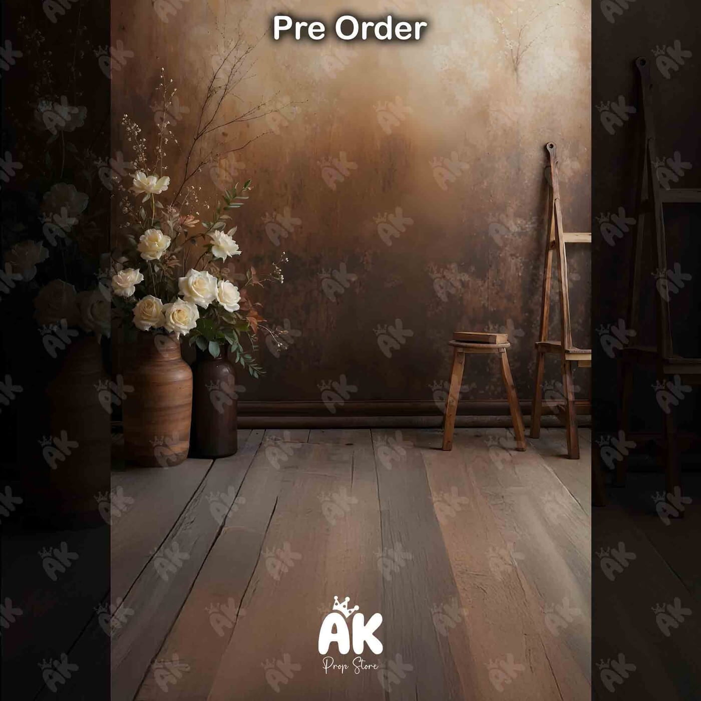 Rusty Brown Wall Fabric Backdrop – Pre-Order Large Portrait Sizes 8×10 ...