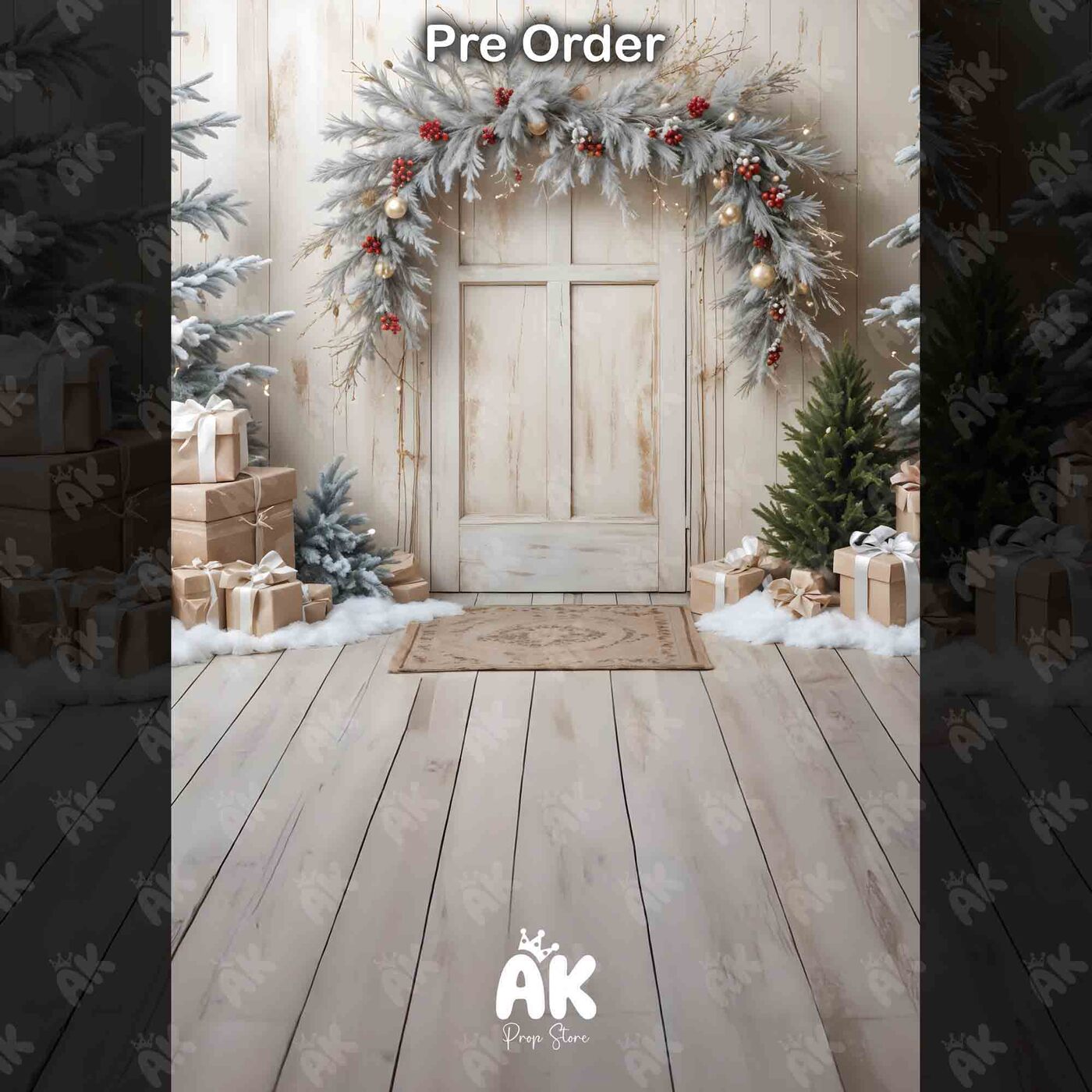 Frosty Christmas Pre-Order Fabric Portrait Backdrop – Washable Studio ...