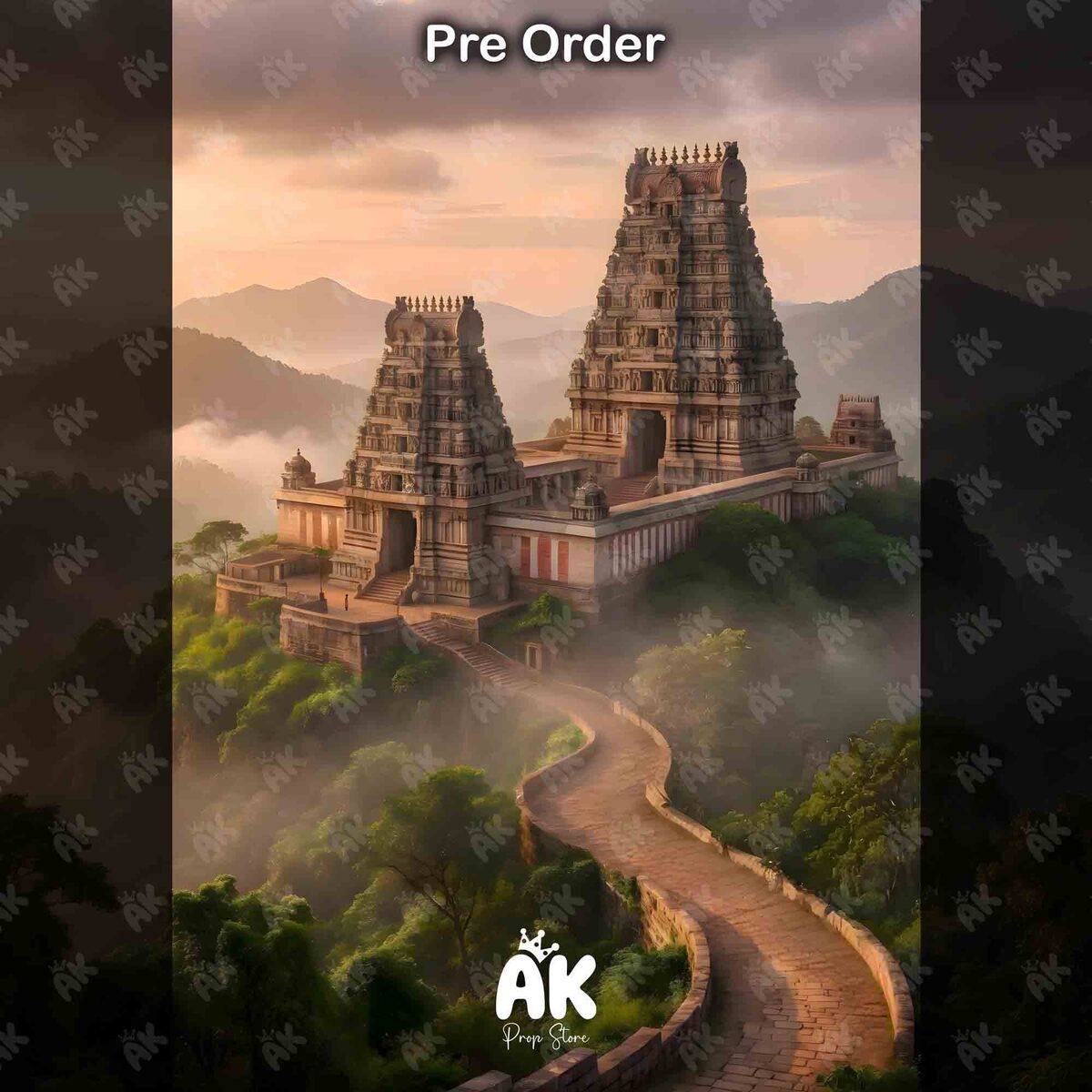 Royal Temple Portrait Backdrop 8x12 Feet | South Indian Temple Theme ...
