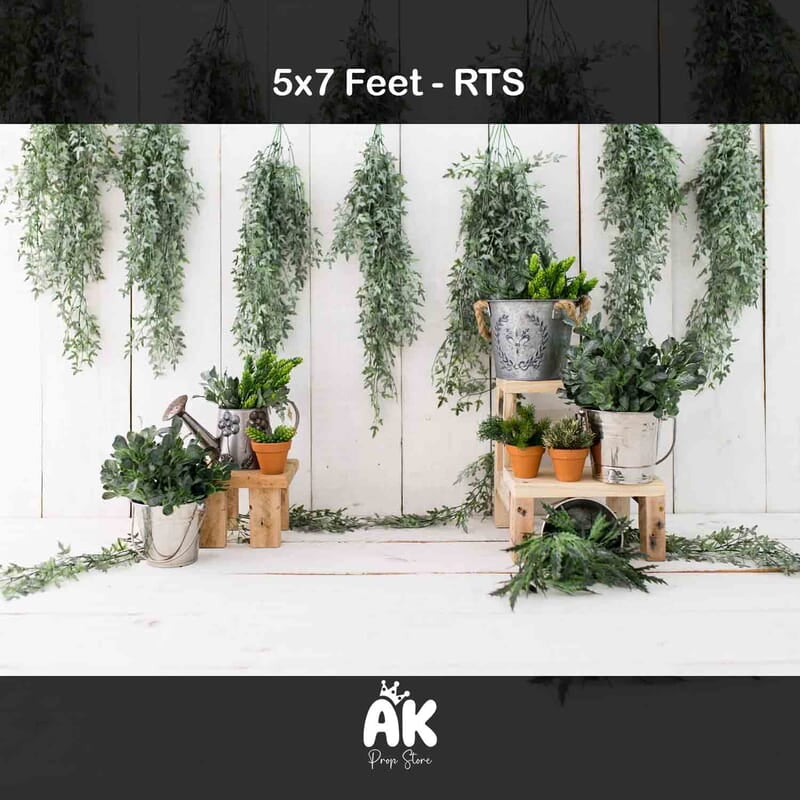 Fabric Baby Backdrop - Spring Greenery