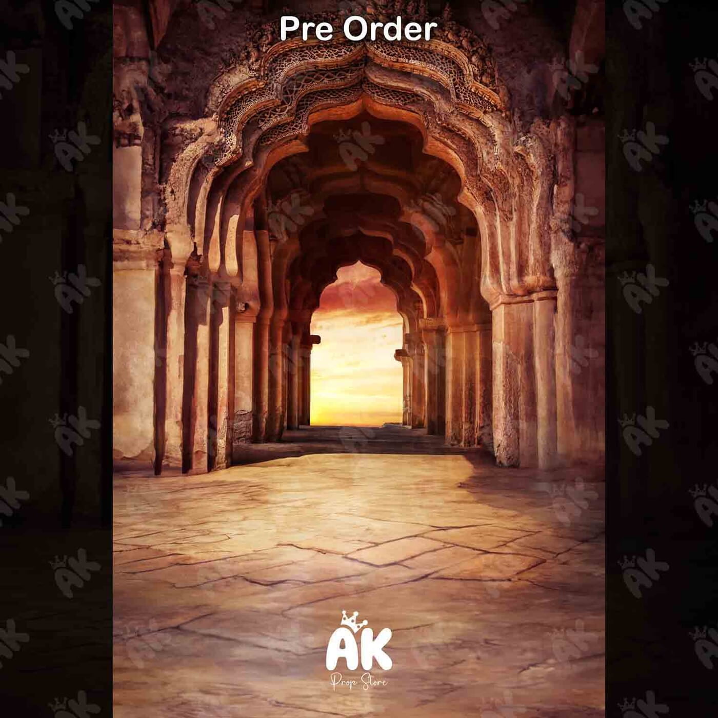 Temple Arch – Portrait Fabric Backdrop (Pre-Order) | AK Prop Store