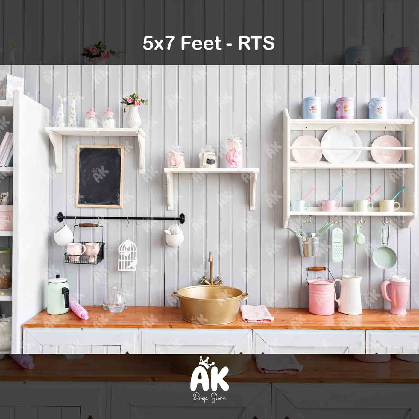 At My Kitchen Type 2 Fabric Backdrop 5×7 ft – Kitchen-Theme Baby ...