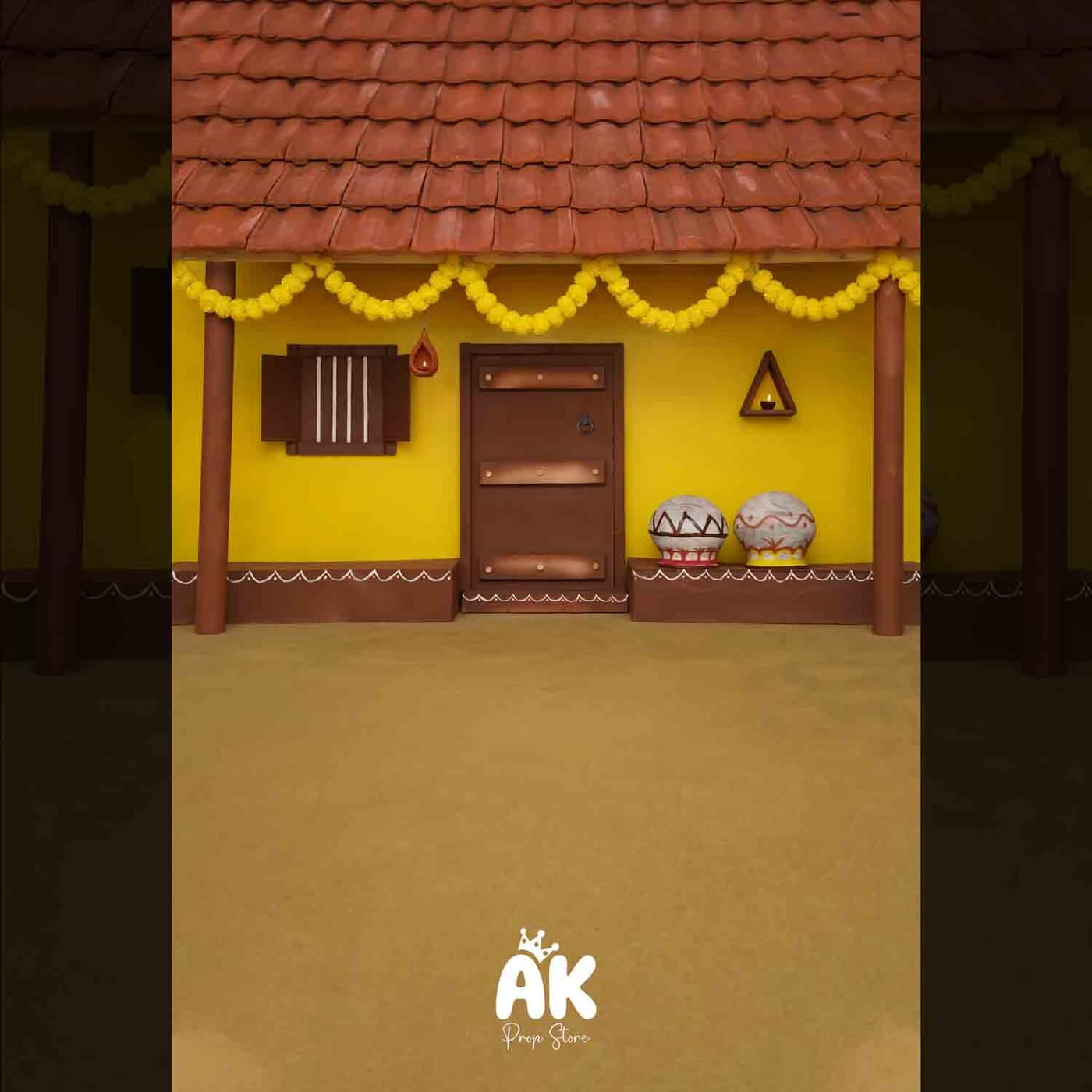 Traditional Village House – Baby Fabric Backdrop 5×7 ft | AK Prop Store